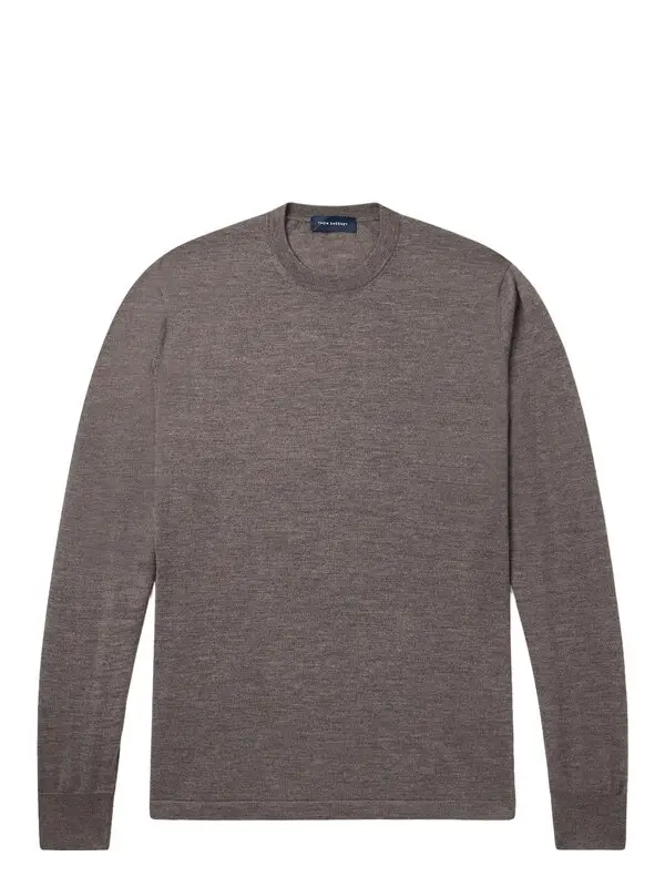 Thom Sweeney Cashmere And Silk-blend Sweater - Brown