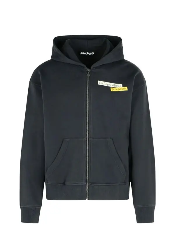 Palm Angels Full Zip Sweatshirt - Black