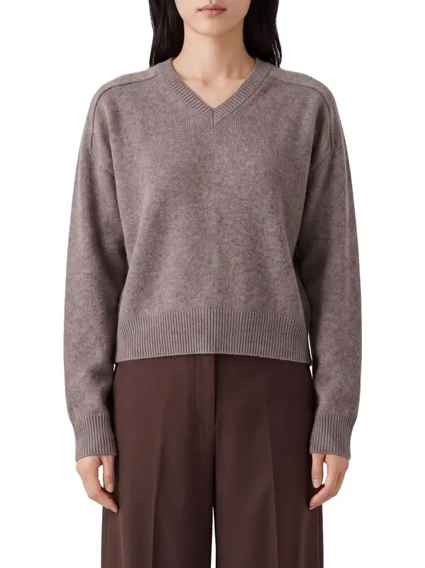 Loulou De Saison Pure Cashmere Relaxed Fit V-neck Jumper - Brown