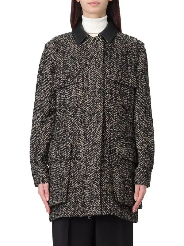 Max Mara Textured Mid Length Coat - Brown