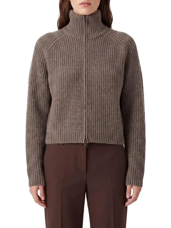 LISA YANG Zip Up Sweater - Beige