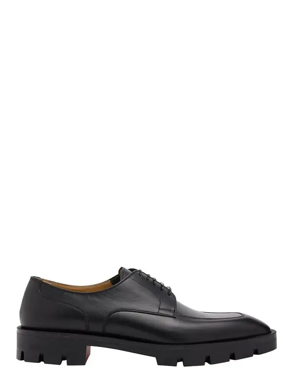 CHRISTIAN LOUBOUTIN Davisol Lion Lug-sole Derby Shoes - Black