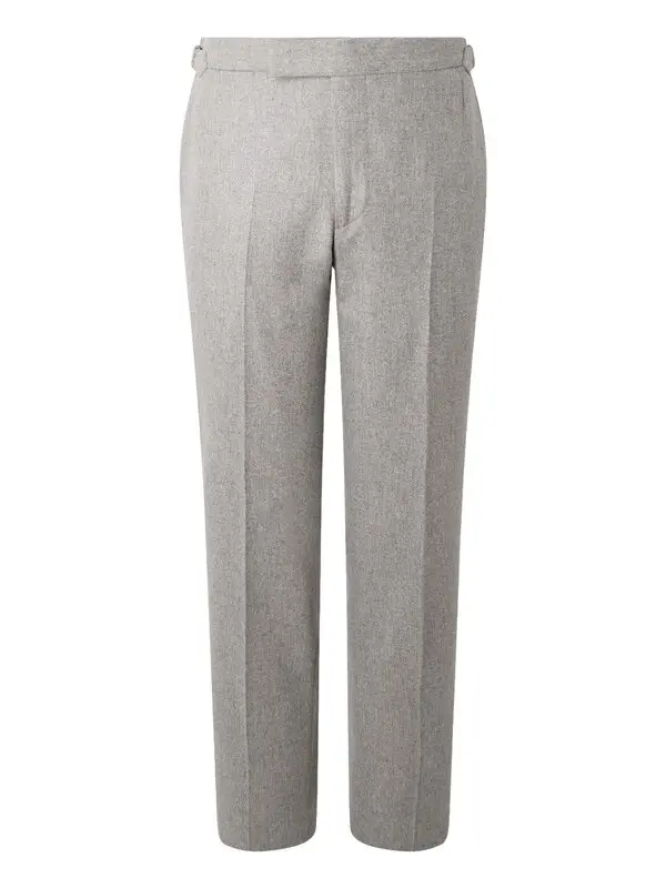 Thom Sweeney Tapered Wool Trousers - Gray