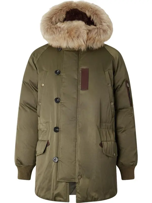Ralph Lauren Purple Label Shearling-trimmed Down Jacket - Green