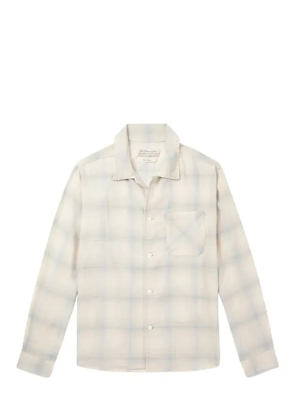 REMI RELIEF Viera Checked Wool-blend Flannel Shirt - White