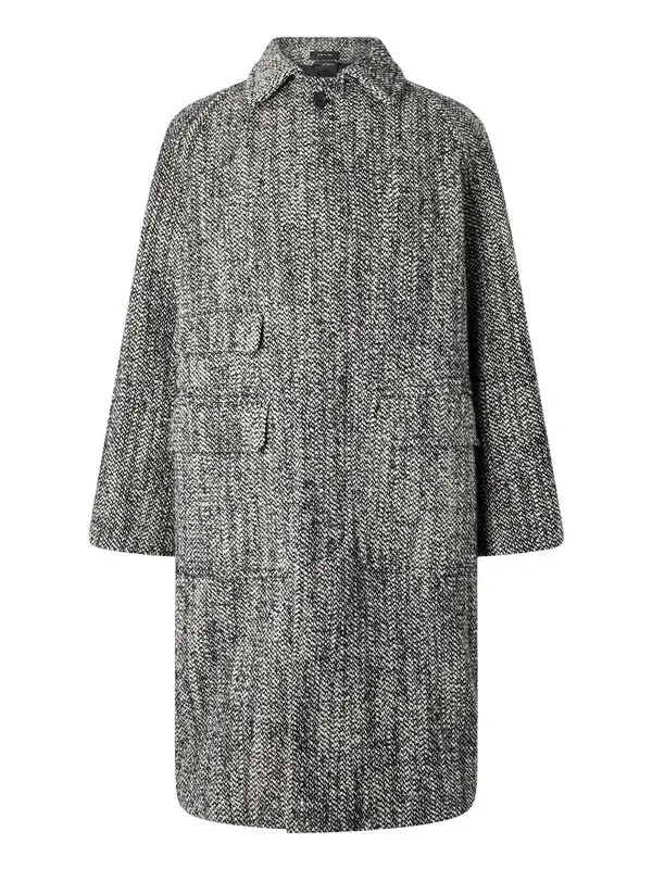 DRAKE'S Salt And Pepper Wool-blend Coat - Gray