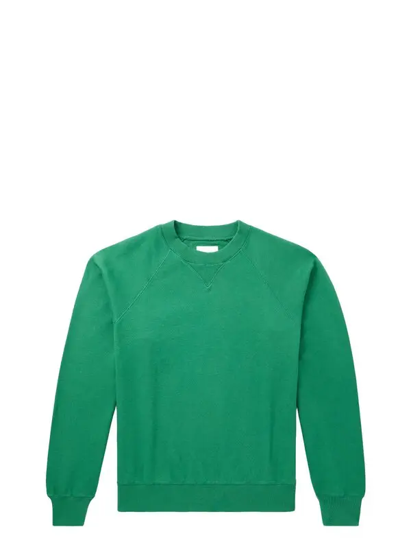 DRAKE'S Cotton And Cashmere-blend Jersey Sweatshirt - Green