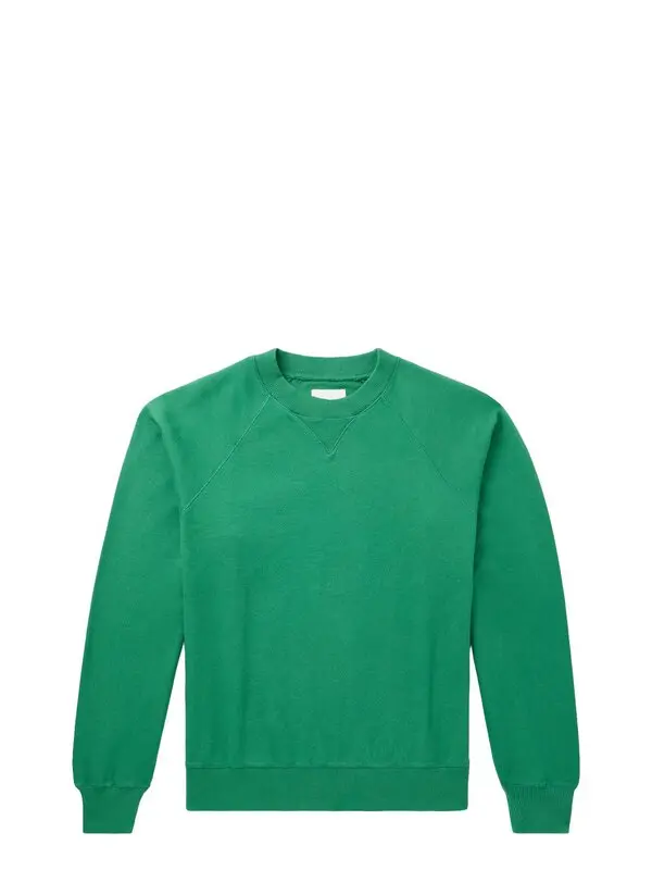 DRAKE'S Cotton And Cashmere-blend Jersey Sweatshirt - Green