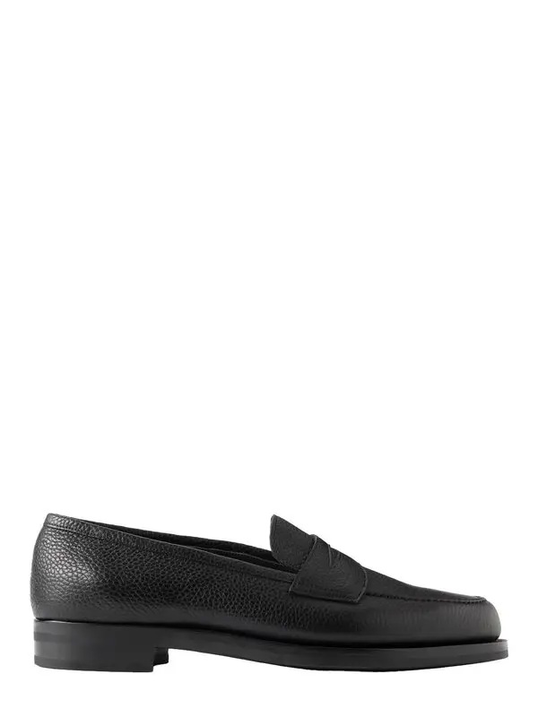EDWARD GREEN Pimlico Full-grain Leather Penny Loafers - Black