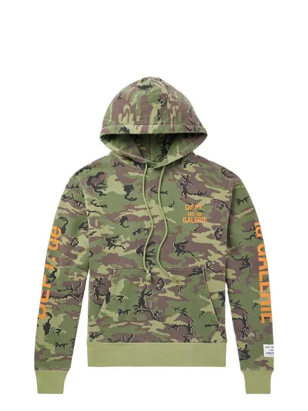 GALLERY DEPT. Camouflage And Logo-print Hoodie - Green