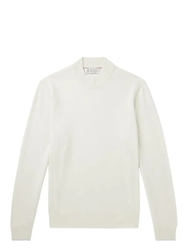 Brunello Cucinelli Cashmere Mock-neck Sweater - Neutrals