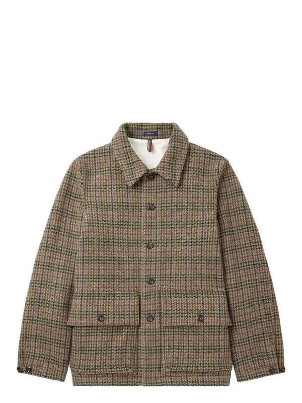 DRAKE'S Checked Wool-tweed Jacket - Green