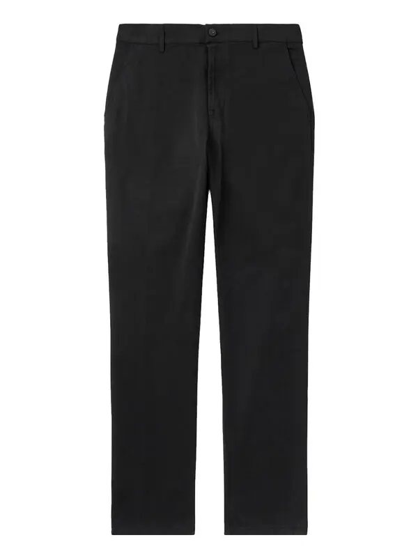 Canali Straight-leg Cotton-blend Twill Chino - Black