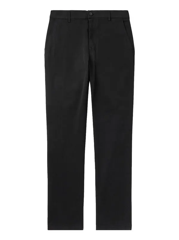 Canali Straight-leg Cotton-blend Twill Chino - Black