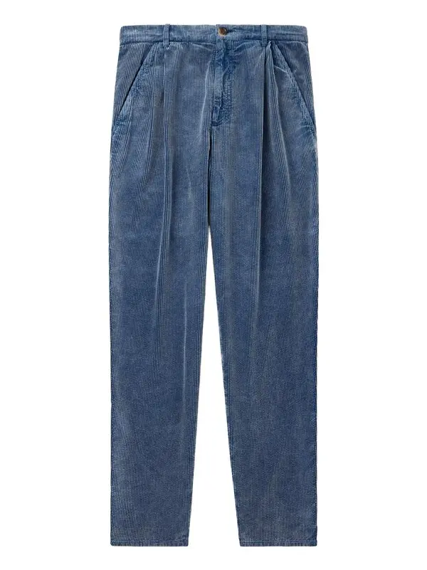 Brunello Cucinelli Tapered Cotton-corduroy Trousers - Blue