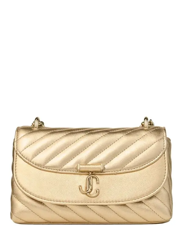 JIMMY CHOO Small Curve Leather Cross-body Bag - Gold
