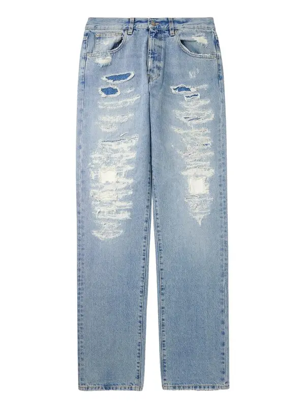 424 Straight-leg Distressed Jeans - Blue