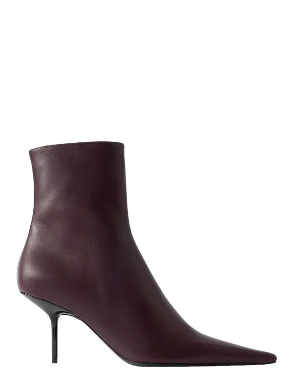 Victoria Beckham Leather Ankle Boots - Burgundy