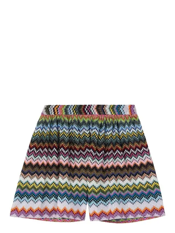 Missoni Striped Metallic Crochet-knit Shorts - Multi