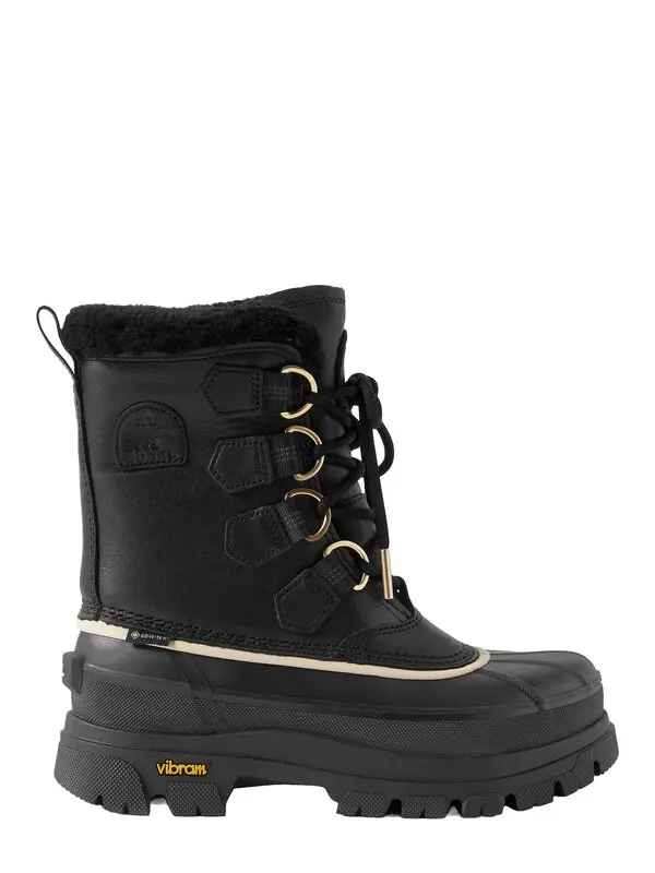 Sorel Caribou Horizon Fleece-trimmed Gore-tex Ankle Boots - Black