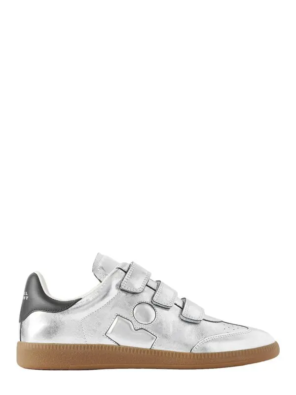 Isabel Marant Beth Metallic Leather Sneakers - Silver