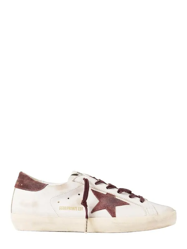 GOLDEN GOOSE Super-star Distressed Leather Sneakers - Neutrals
