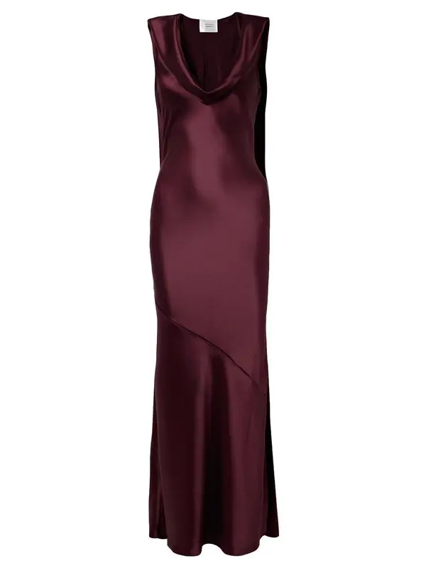 Galvan Delphinus Draped Gown - Burgundy