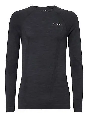 Falke Tech Long-sleeve Stretch-wool Blend Top - Black