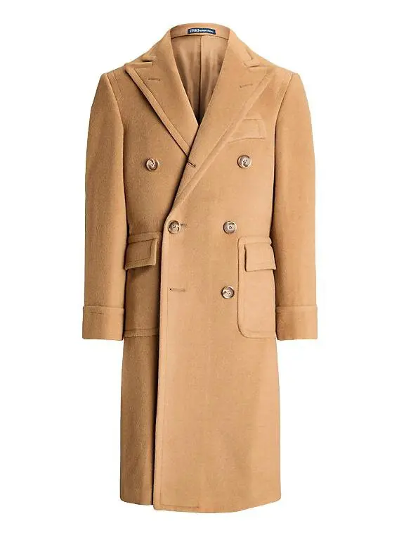 Ralph Lauren Lapel-collar Double-breasted Hair Overcoat - Camel