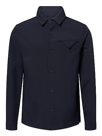 BELIER Regular-fit Long-sleeves Stretch-woven Shirt - Navy