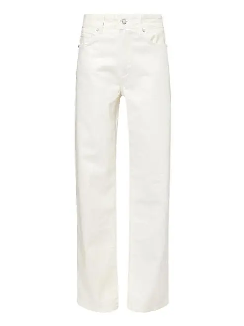Paige Sasha Straight-leg Denim Jeans - Pearl White Coating