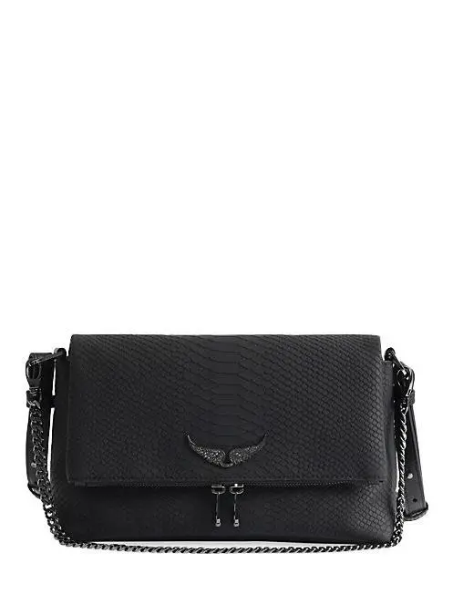 Zadig&Voltaire Rocky Ii Soft Savage Leather Cross-body Bag - Black