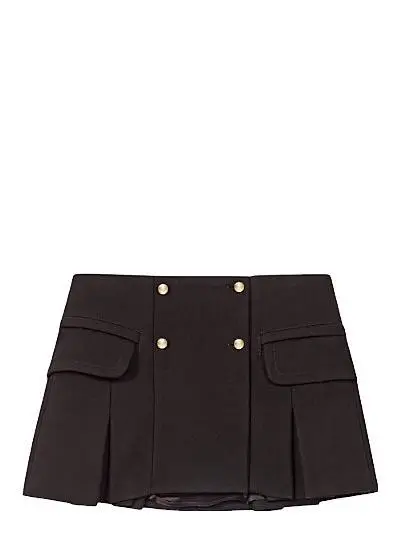 Maje Tailored Double-breasted Mini Skirt - Black