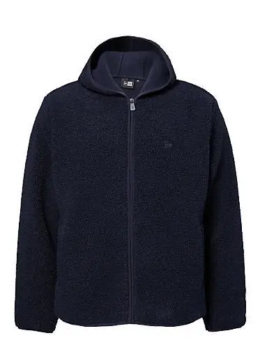 New Era Logo-embroidered Hooded Sherpa Jacket - Navy