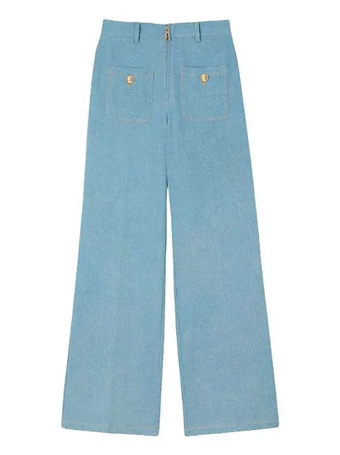 Sandro Wide-leg Denim Jeans - Blue Jean
