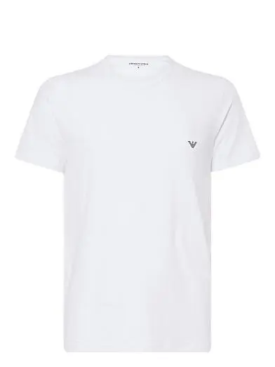 Emporio Armani Logo-print Pack Of Two Cotton-jersey T-shirts - White/white