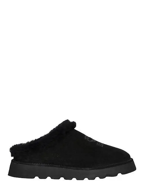 Zadig&Voltaire Teddy-lined Suede Mules - Black