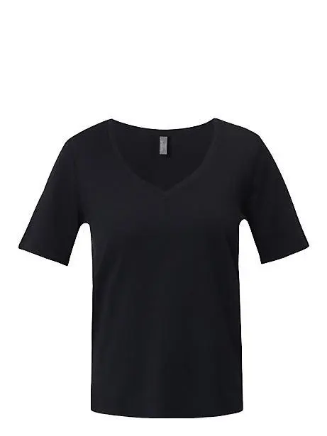 Sweaty Betty Essential V-neck Cotton And Viscose-blend T-shirt - Black
