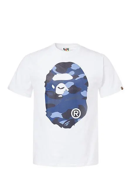 A BATHING APE Colour Camouflage Big Ape Short-sleeve Cotton T-shirt - White