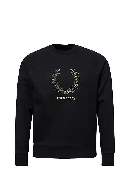 Fred Perry Woven Sweatshirt With Raglan Sleeves - Black