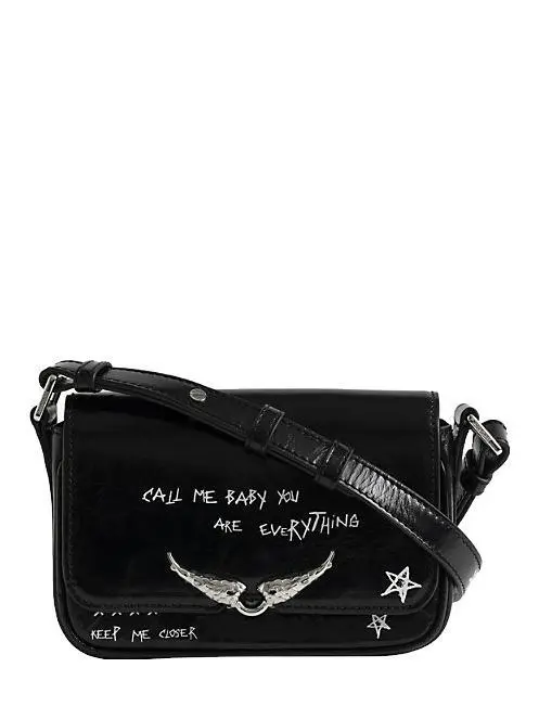 Zadig&Voltaire Le Zazi Vintage Patent-leather Shoulder Bag - Black
