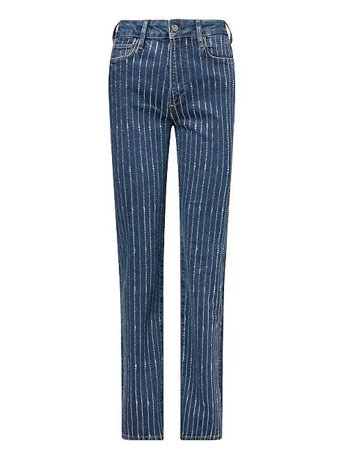 Paige Stevie Straight-leg Stretch-denim Jeans - Millenium Embellished