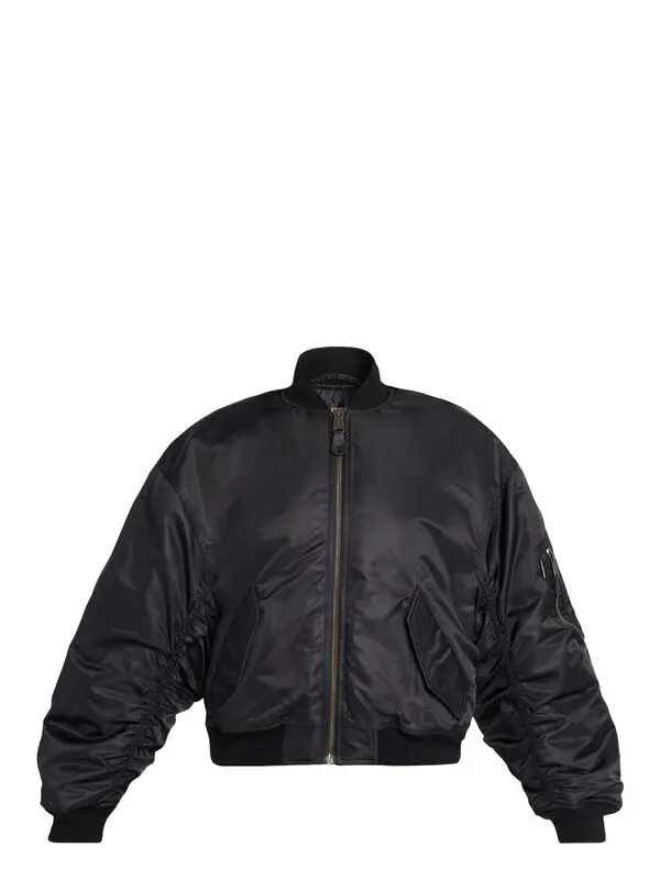 Balenciaga Ruched-sleeve Technical Bomber Jacket - Black