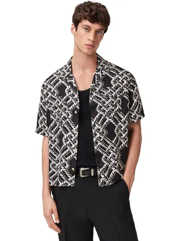 ALLSAINTS Twined Short Sleeve Shirt - Black