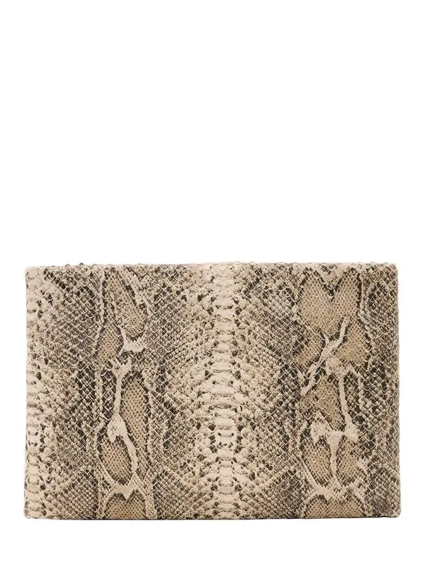 ALLSAINTS Bettina Leather Snake Clutch Bag - White