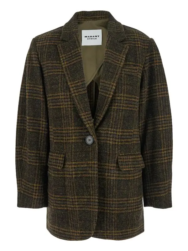 Isabel Marant Gesina Checked Wool Jacket - Green
