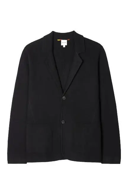 Paul Smith Merino Wool Knitted Cardigan Blazer - Black