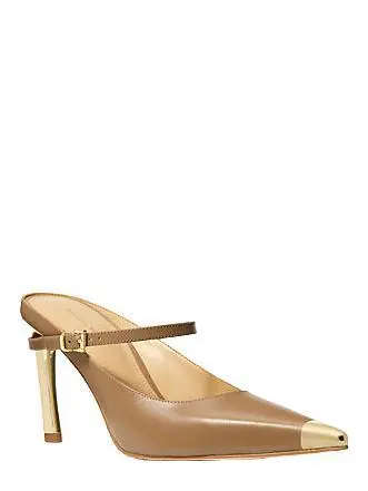 Michael Kors Kasia Leather High Heel Mule Pump - Natural