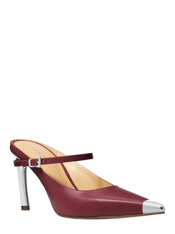 Michael Kors Kasia Leather High Heel Mule Pump - Red