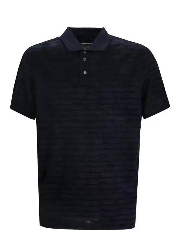 Emporio Armani Logo-embossed Polo Shirt - Black